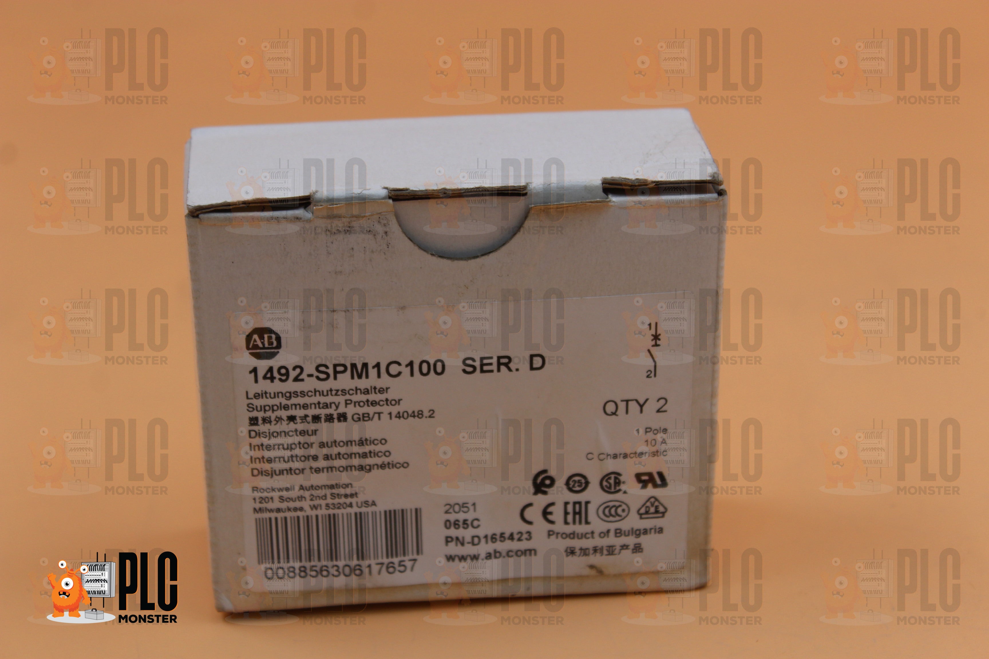 LOT OF 2 | NEW | Allen-Bradley | 1492-SPM1C100 | – PLC Monster